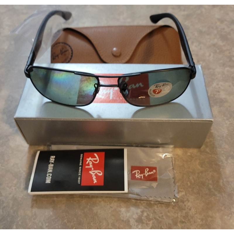 Ray Ban RB3516 59mm Matte Black POLARIZED Green Lens Sunglass RB 3516 ...