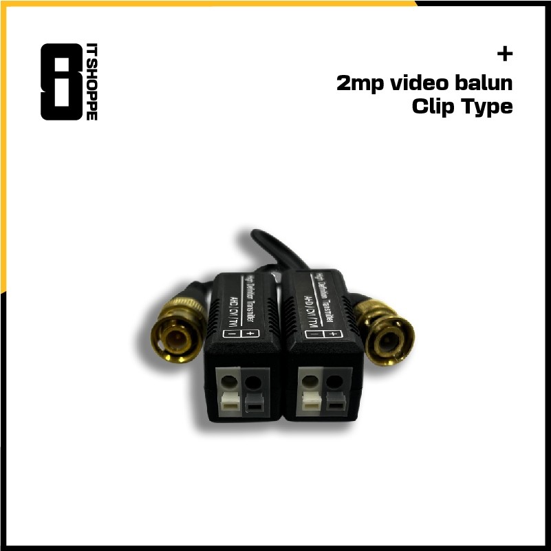2mp 8mp video Balun Clip Type 1 Pair Passive Video Balun CCTV UTP Cat-5 BNC Connector | Shopee ...