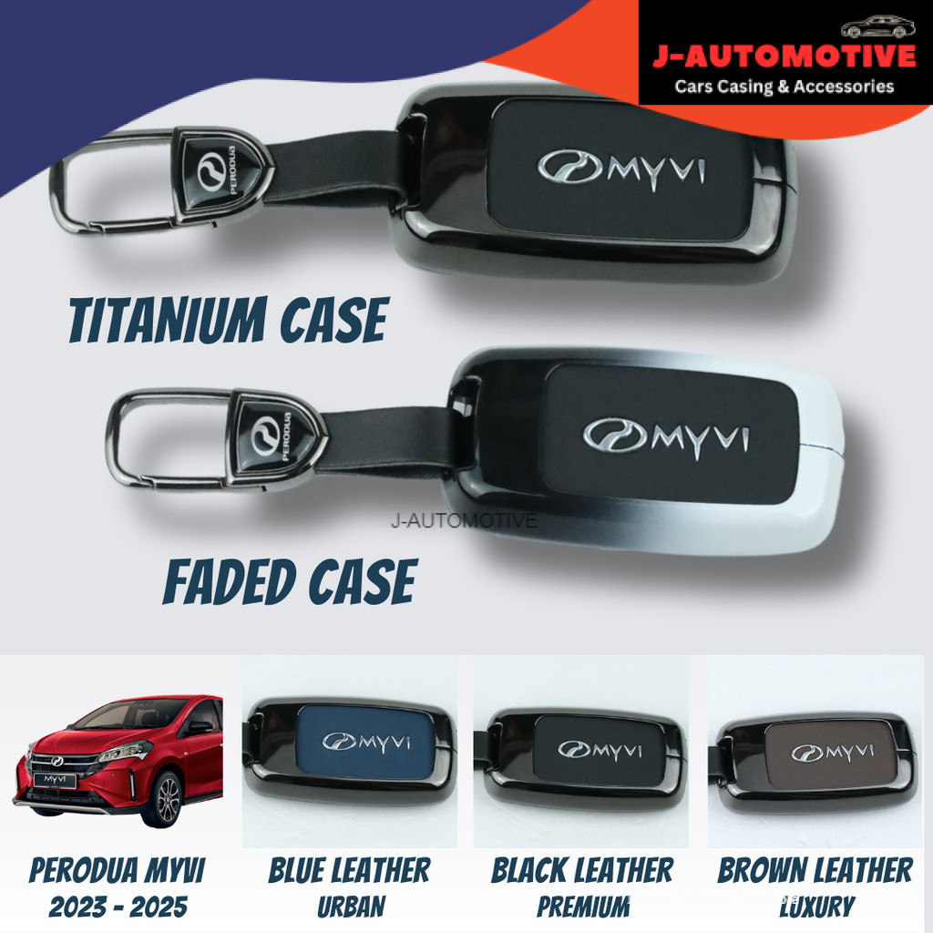 PERODUA MYVI FL 2022 - 2025 Leather + Titanium Keyless Remote Car Key ...