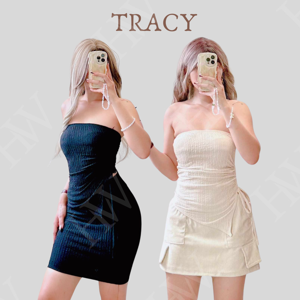 Hazelwise Tracy Side String Tube Top in Bark Crepe Top fits XS to SMALL ...