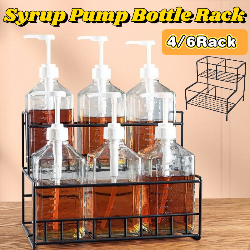Fructose Syrup Bottle Storage Rack Coffee Syrup Pump Compartment ...