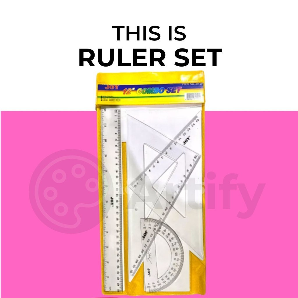 Ruler Set Joy or Focus Plastic Ruler Combo Set W/ Triangle Ruler ...