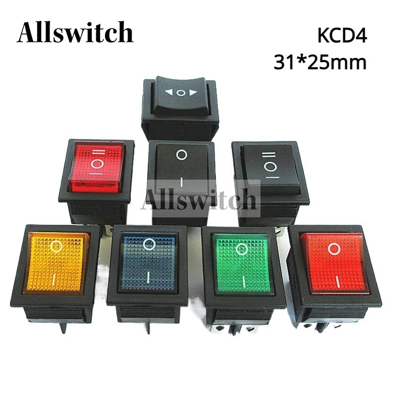 5Pcs KCD4 Rocker Switch 31*25mm 16A/250V AC 20A/125V AC 4Pin 6Pin ON ...