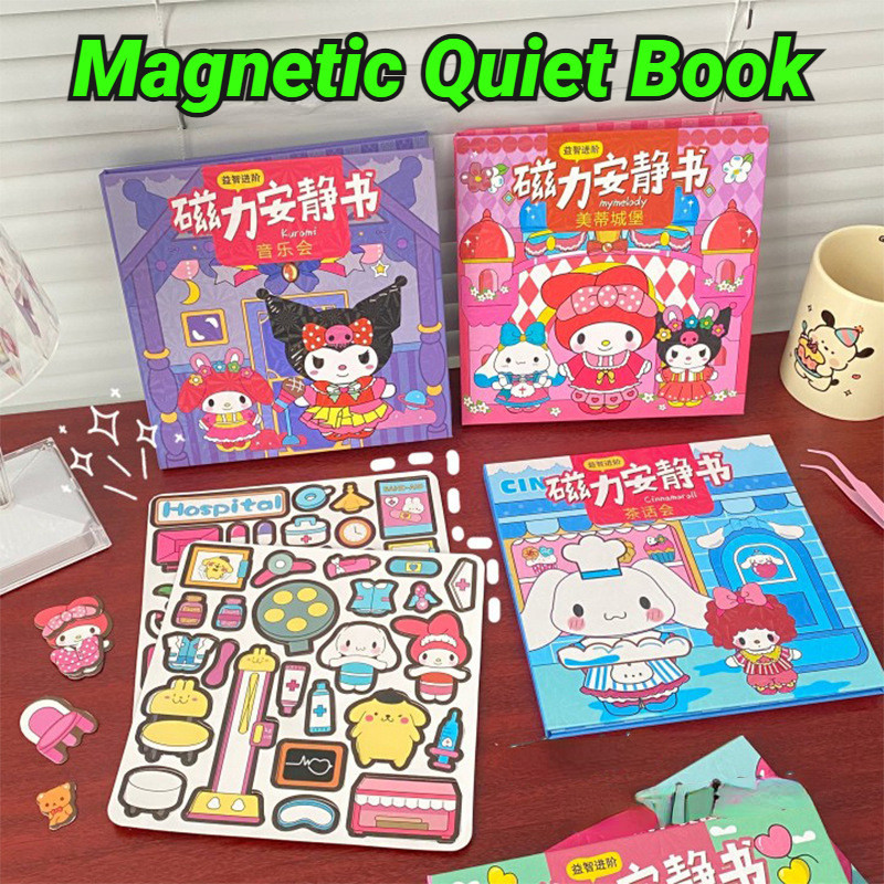 Cartoon Kuromi Magnetic Quiet Book Sanrio Busy Book Anime Mini Doll ...