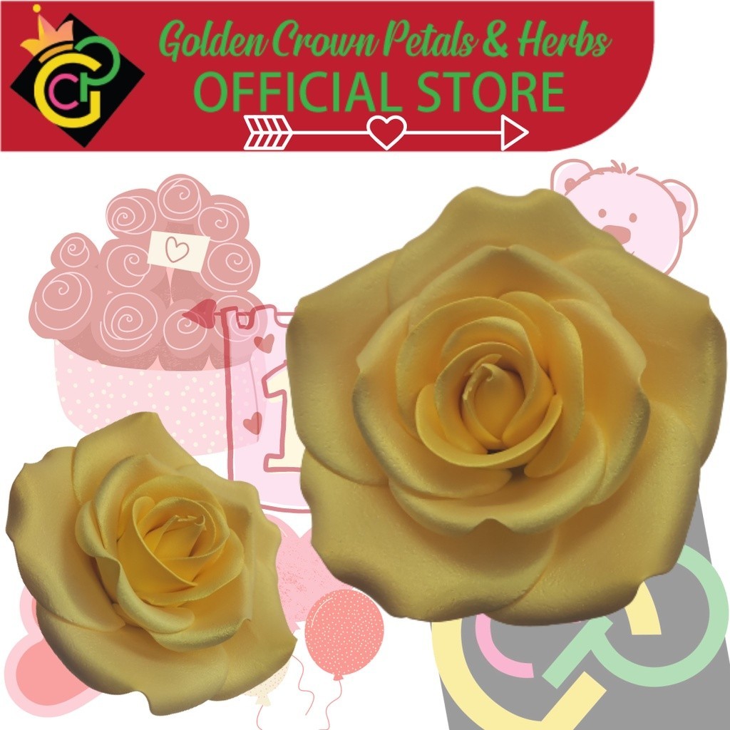 Gold Jumbo Rose 4 inch Very Limited Items only Edible Cake Topper ...
