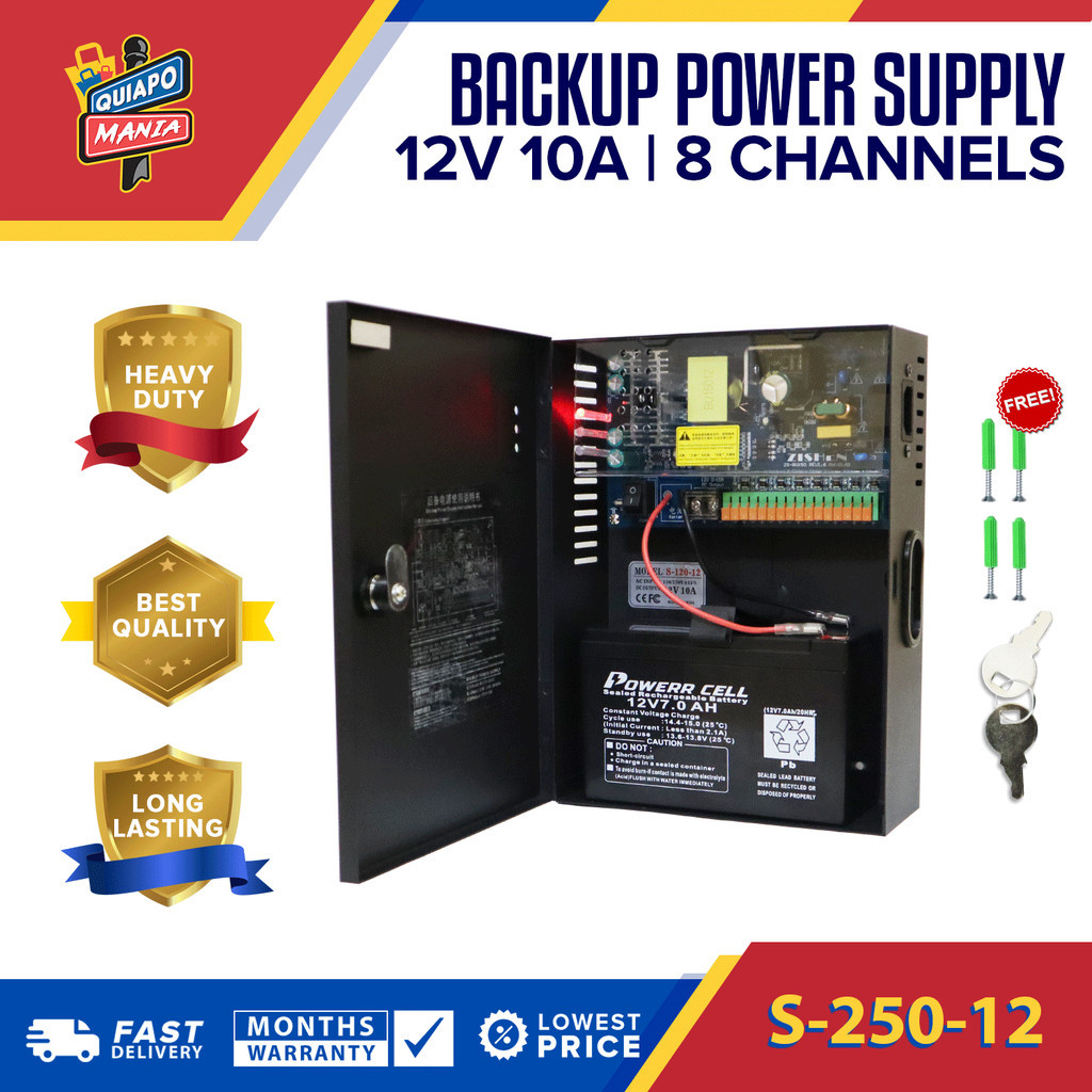 Backup Power Supply | Power Supply | 12v 10a | S-120-12 | 8 Channels ...