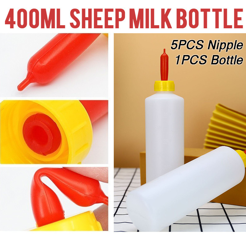 400Ml Red Soft Rubber Nipple Milk Bottle for Lamb Farm Livestock Pig ...