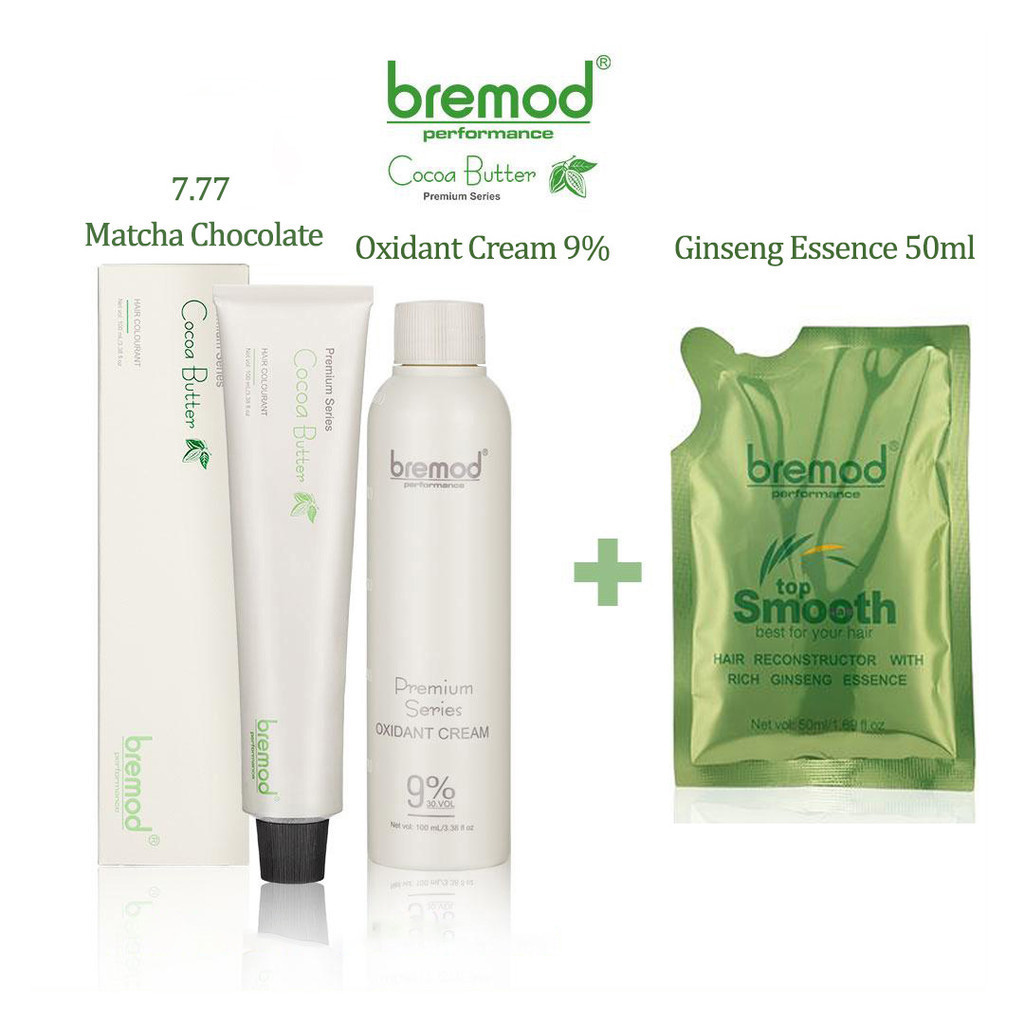 Bremod Cocoa Butter Hair Color 7.77 Matcha Chocolate 100ml Oxidizer ...