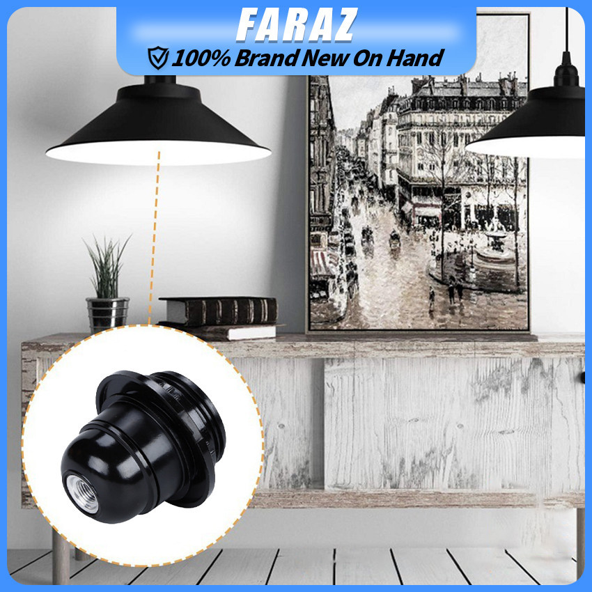 Lamp Black Power Base E27 Self-Locking Light Bulb Lamp Holder Bakelite ...
