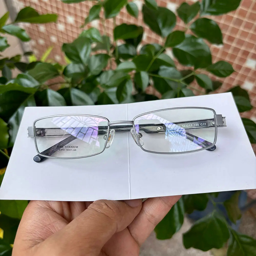 Rectangular Titanium Glasses Frames Full Rim Spectacles Medium Size ...