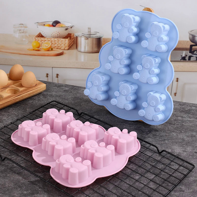 3D Lovely Bear Cake Mold Animal Cookie Silicone Mould For Chocolate ...