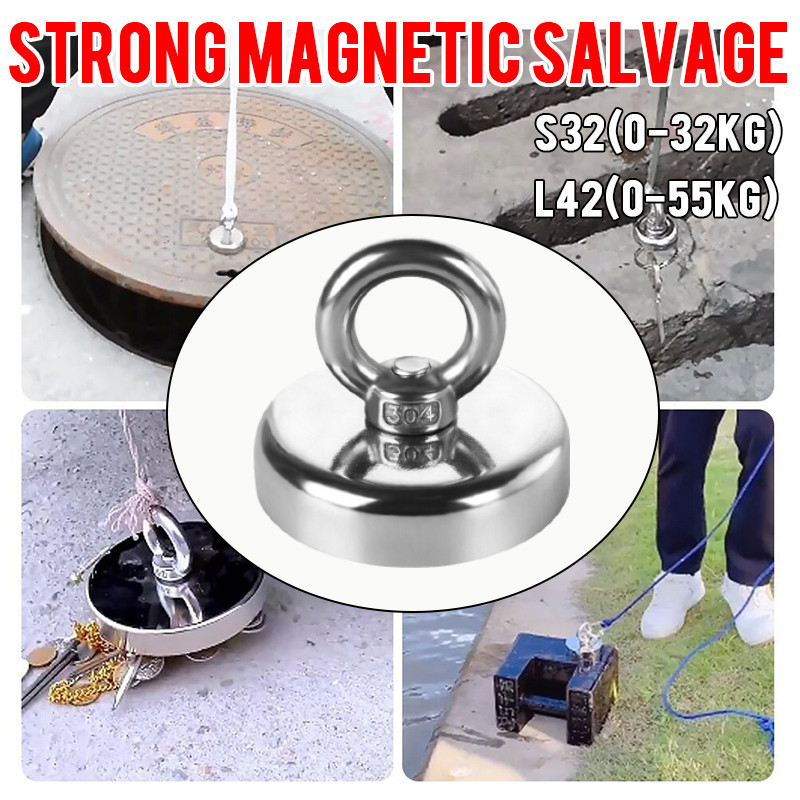 Strong Neodymium Magnet Double side Search magnet hook super power ...