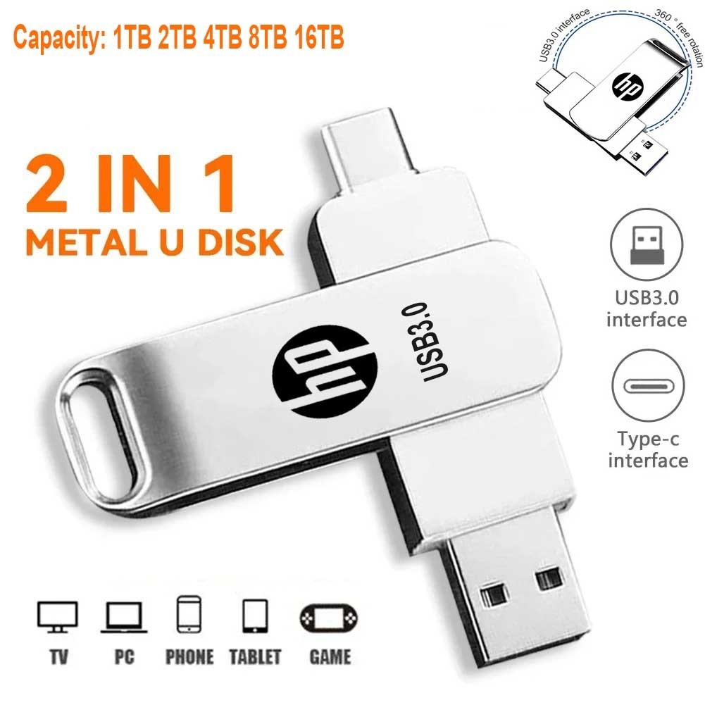 2 IN 1 16TB 8TB 4TB 2TB 1TB USB 3.0 Flash Drive 2TB High-Speed Pen ...