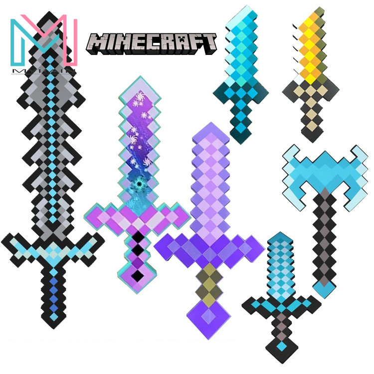 Minecraft Toy New Diamond Sword Weapon EVA Foam Sword Draft axe Shovel ...