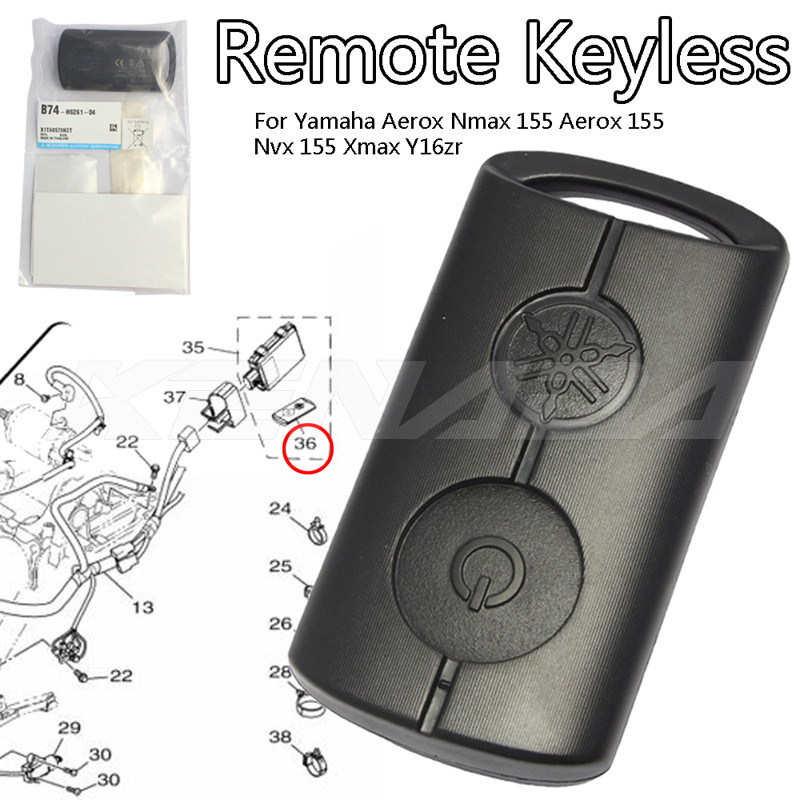 Spare Remote for YAMAHA Aerox S V1 V2 / Nmax V2 V2.1 / Xmax / Sniper ...