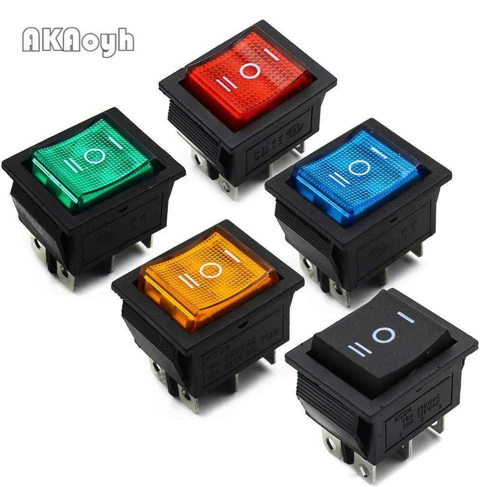 1pc KCD4 1PCS Rocker Switch Power Switch ON-OFF-ON 3-Position 6-Pin ...