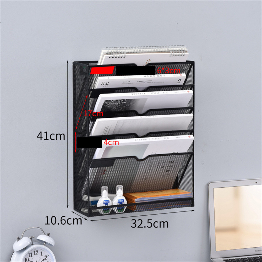 Wall File Organizer, 4/5 Tier Hanging File Folder Organizer, Vertical ...