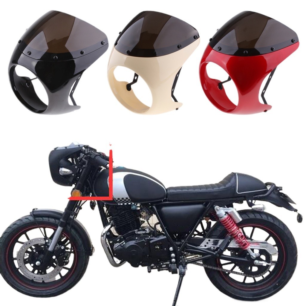Bright Black Retro Motorcycle Refitted Hood Dome Big Lamp Shade Pig ...