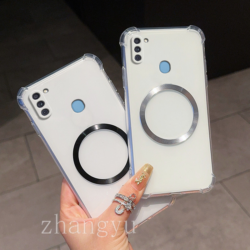 Casing Samsung A11 M11 Phone Case Magnetic Transparent Four Corners ...