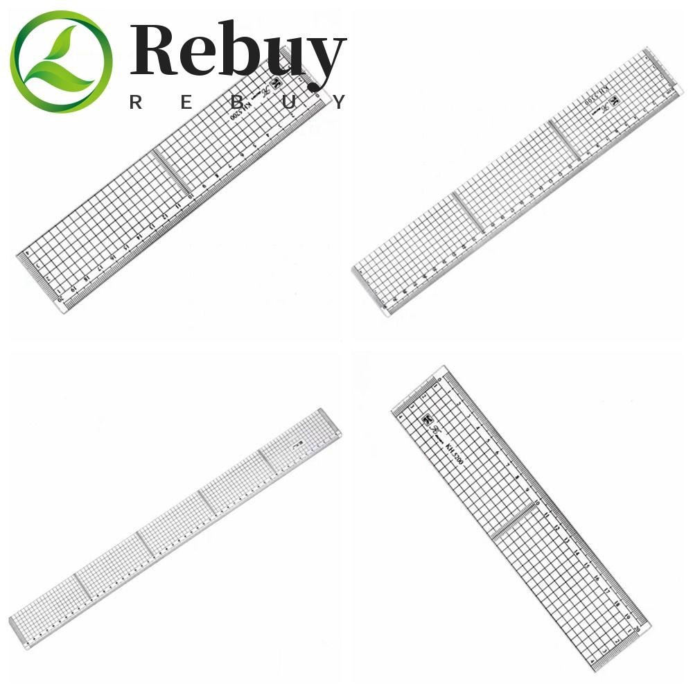 REBUY Transparent Ruler Board, 20 30 50cm PVC Grid Students Ruler ...
