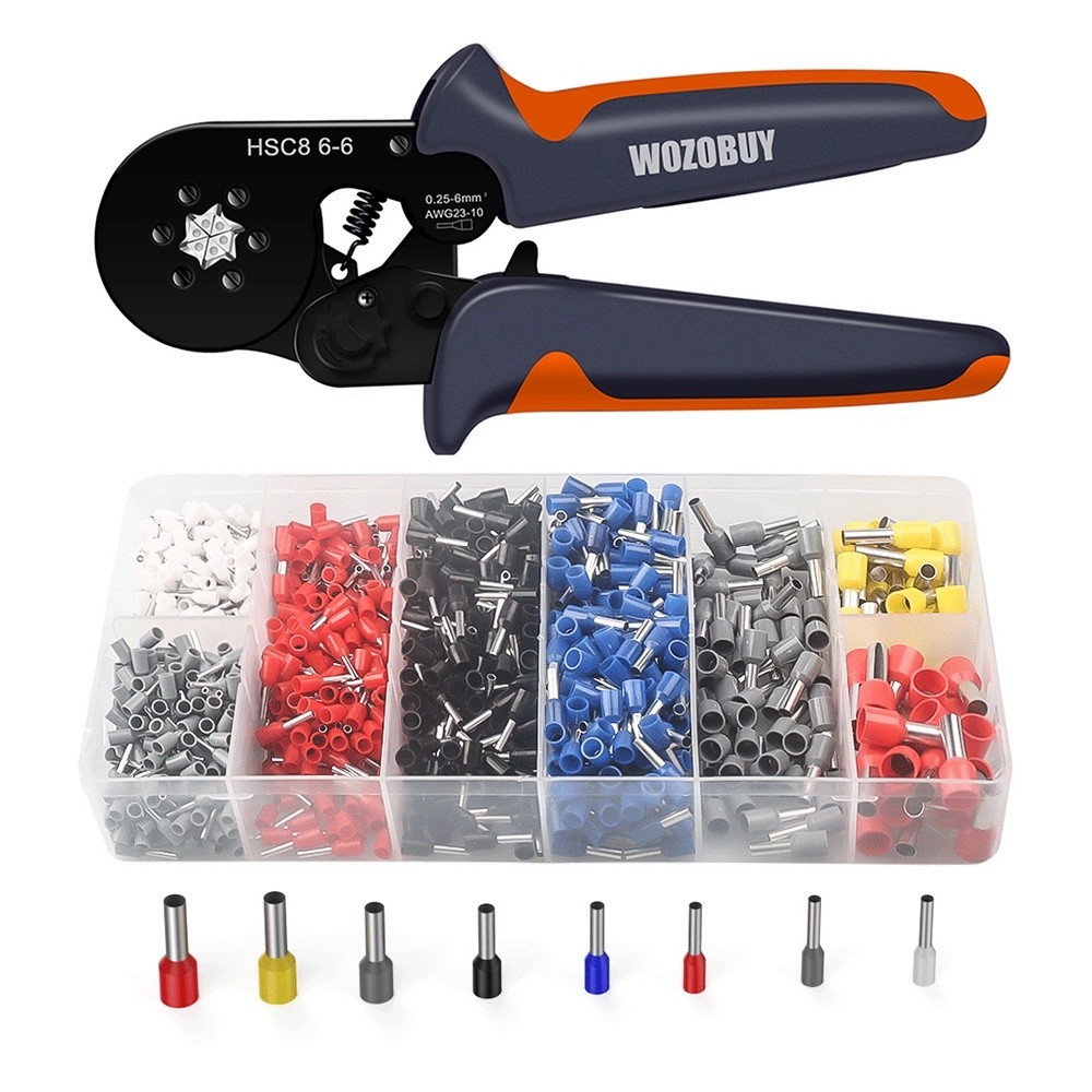 RR+`Ferrule Crimping Tool,Self-adjustable Ratchet Wire Crimping Kit ...