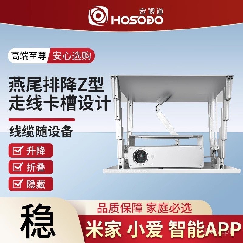 Home Use Ultra-Thin Embedded Projector Motorized Ceiling Mount Hidden ...