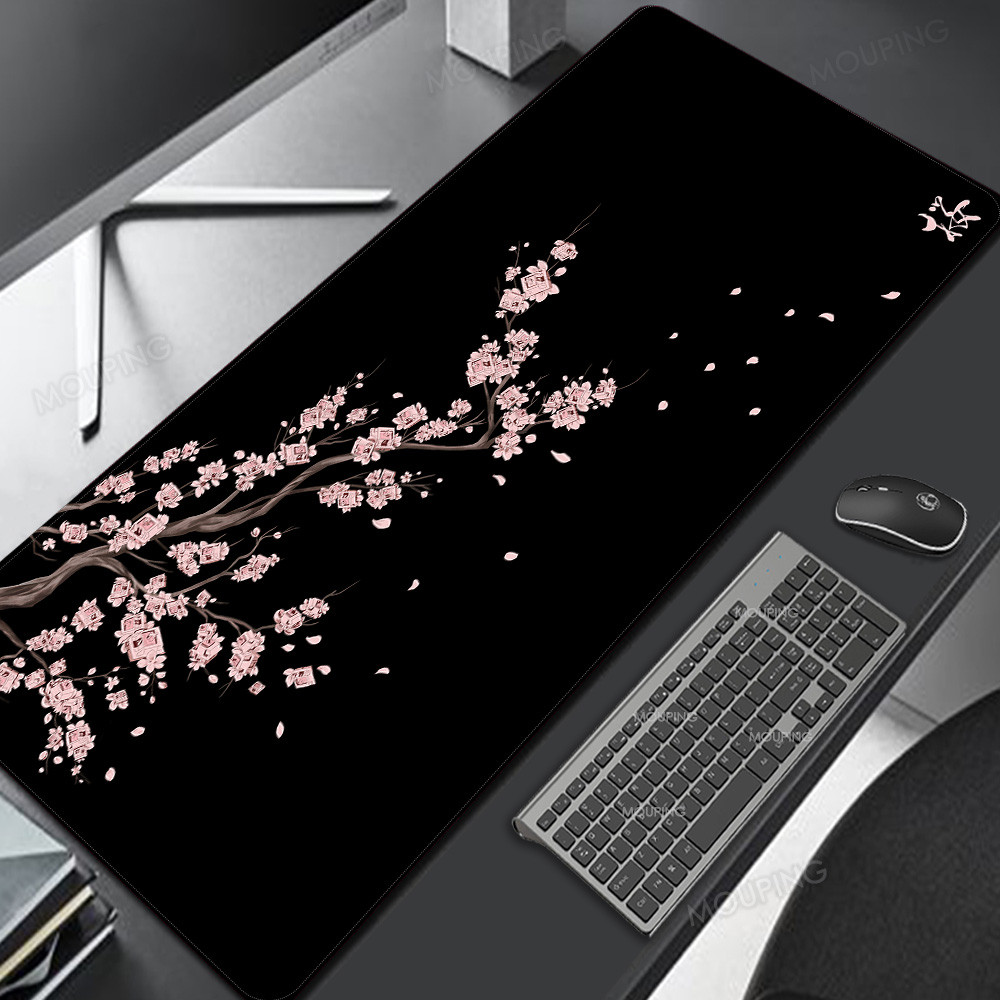Japanese Cherry Blossom Mouse Pad Gray Gaming Laptops Deskmat Sakura ...