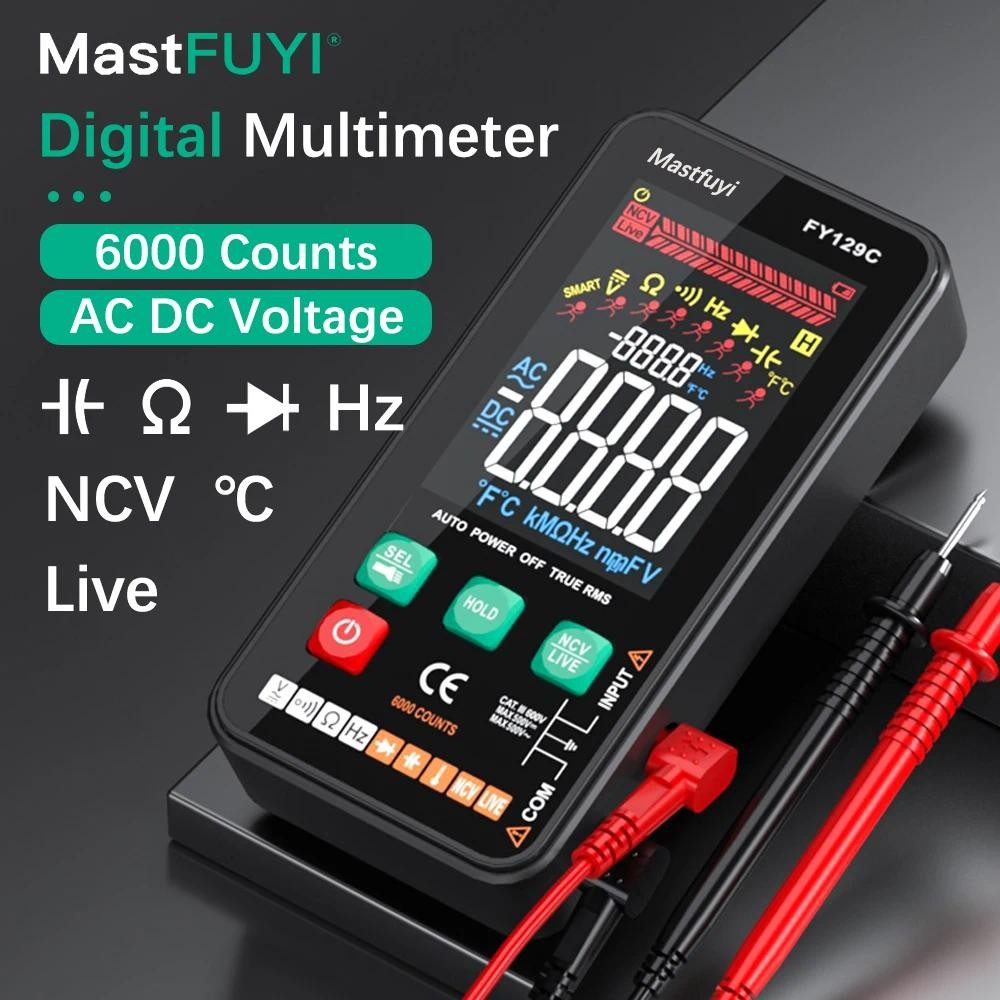 Smart Digital Multimeter With Bracket Large Color Display AC DC Voltage ...