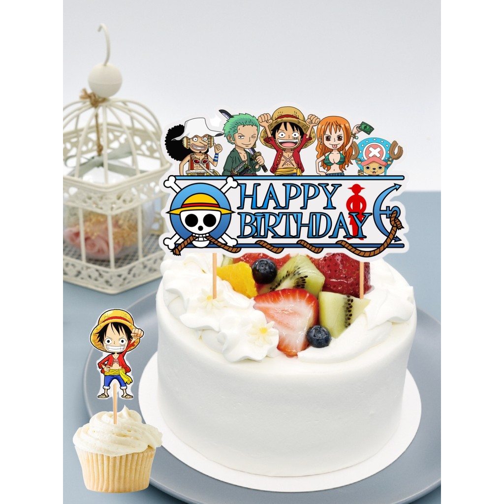 1/12/13 Pcs One Piece Luffy Cake Topper Cupcake Topper Decor Set for ...