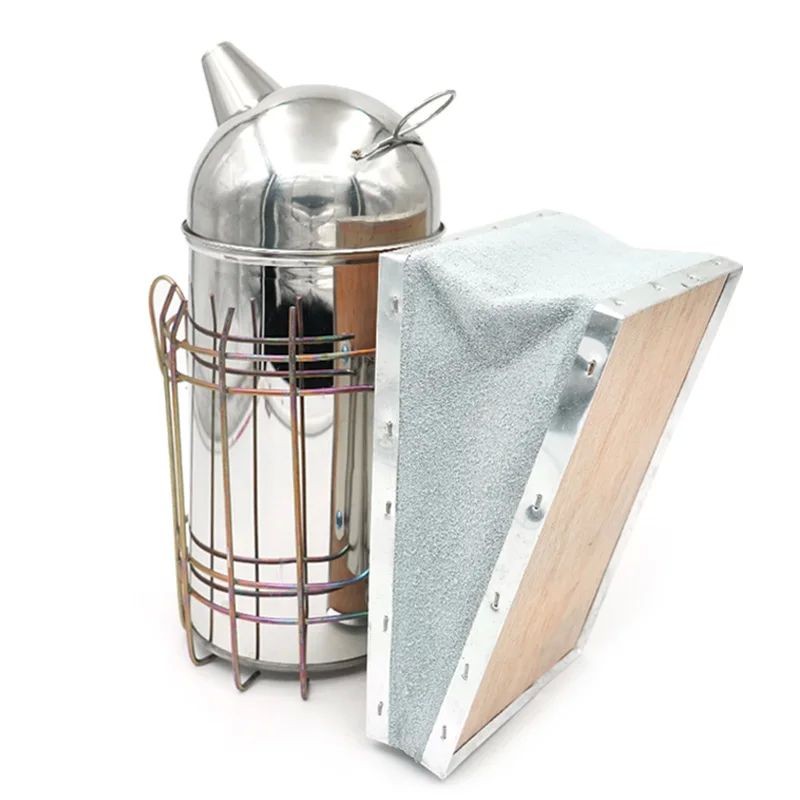 Stainless Steel Manual Bee Hive Smoker Transmitter Kit With Galvanized Sheet Beekeeping Tool ...