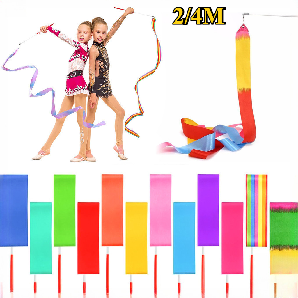 2/4M Dance Ribbon Colorful Art Gymnastic Gym Ribbons Ballet Streamer ...