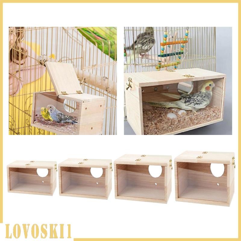 [Lovoski1] Bird Nest Box Wooden Acrylic Bird House Pet Accessories ...
