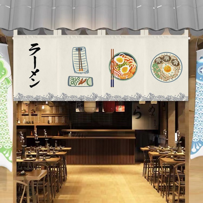 Japanese Ramen Decoration Short Curtain Kitchen Partition Door Head ...