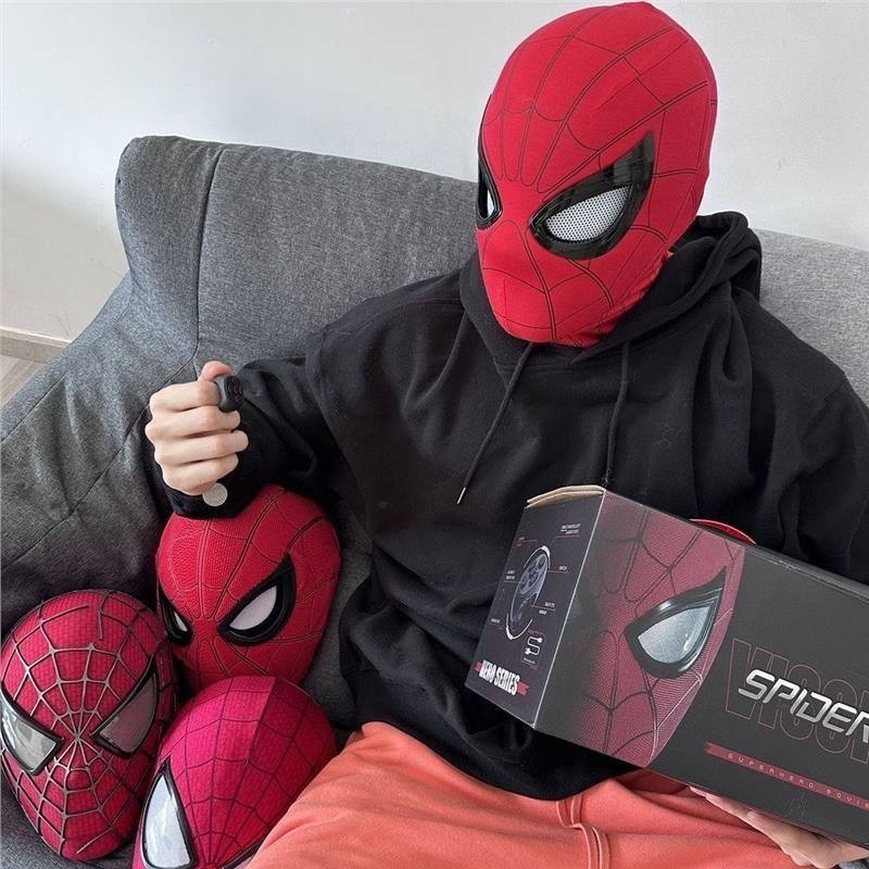 Marvel Spider Man Masks for Kids Face Covering Boys Cosplay Moving Eyes ...