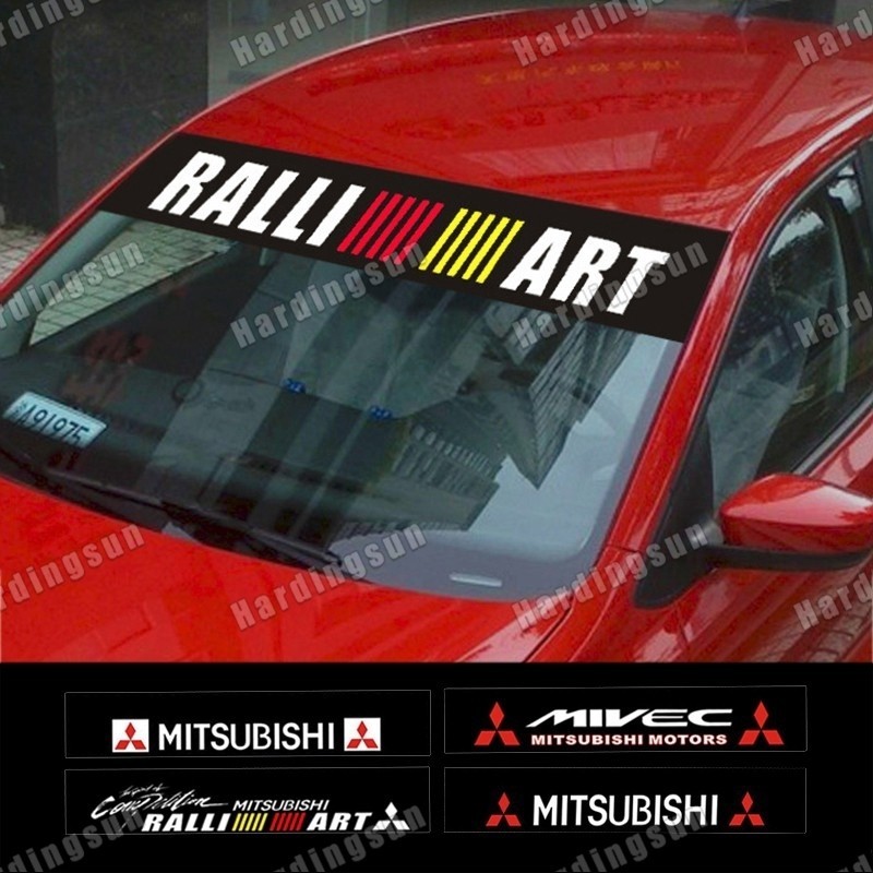 130x21cm Modified Ralliart MIVEC Vinyl Car Front Windshield Reflective ...