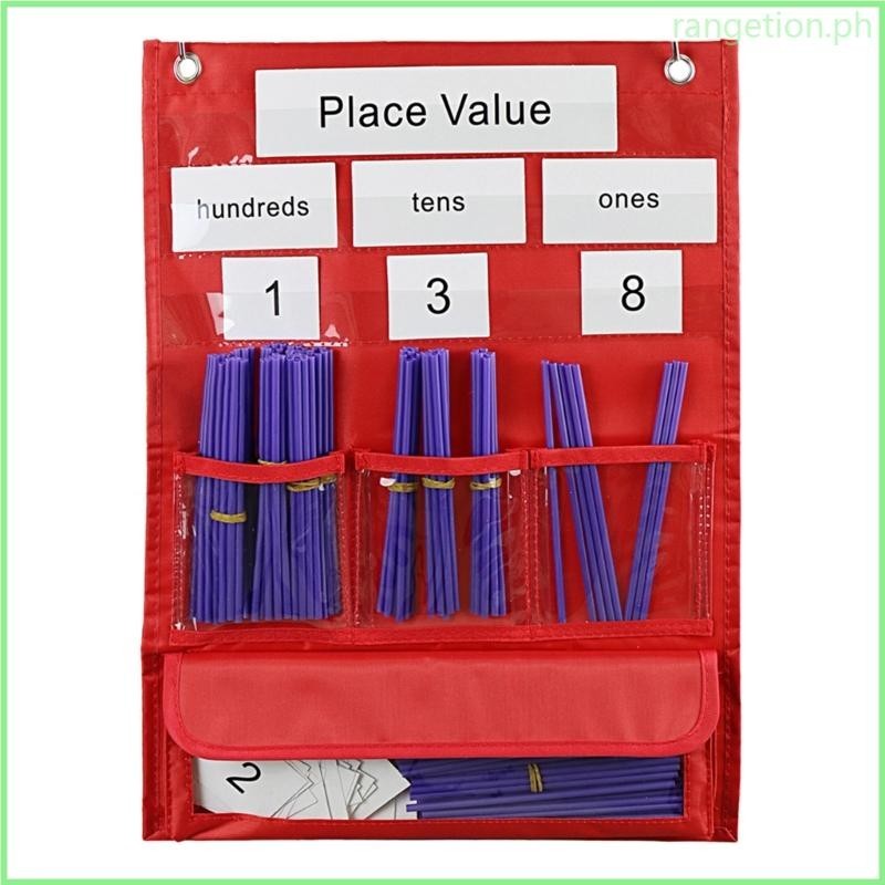 RAN 7 Pockets Place Value Pocket Chart Math Teaching Aids Counting ...