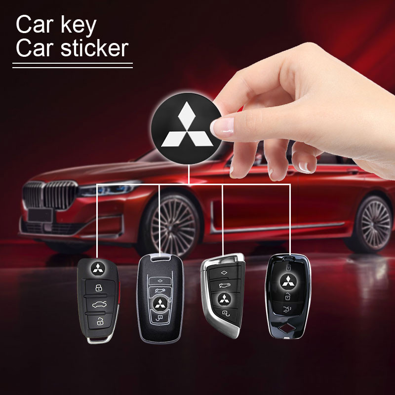 5PCS 14mm Car Remote Control Key Car Logo Sticker For Mitsubishi ...