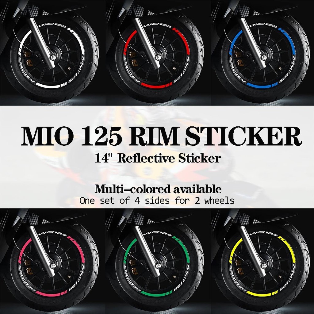 MIO125 Motorcycle Wheel Stickers for Honda 14 Inch MIO Tire Edge ...