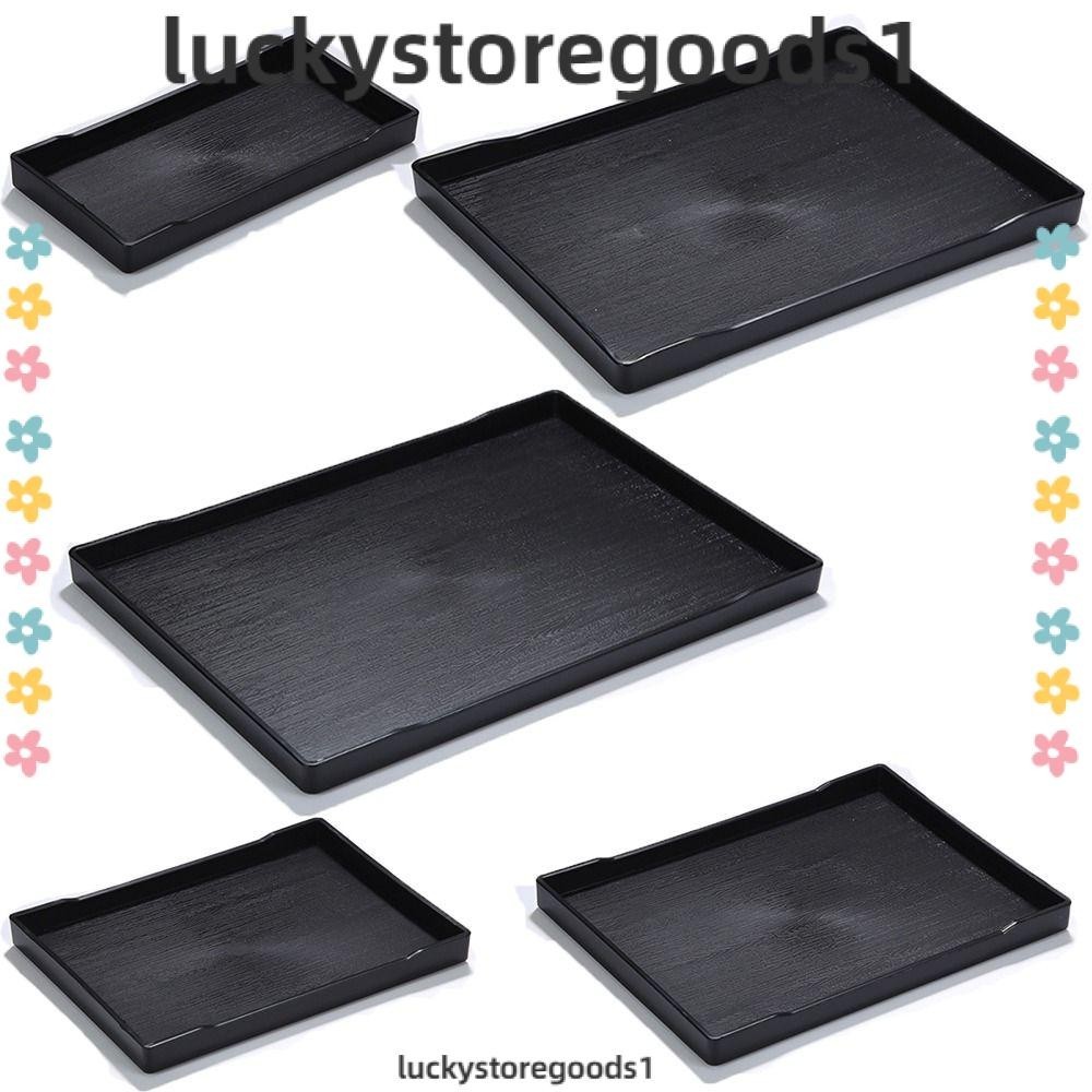 LUCKYSTOREGOODS 1 Pcs Serving Trays, Plastic Rectangle Large Plastic Tray, Multi-Purpose Black ...