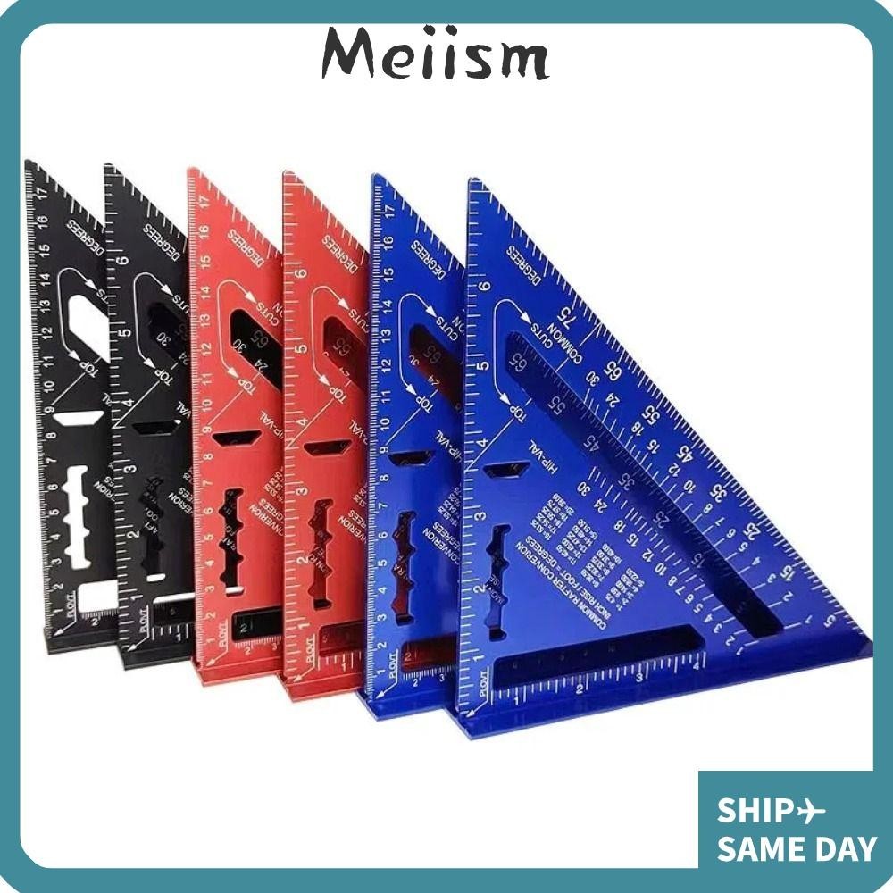 MEIISM 7Inch Triangle Ruler, Aluminium Alloy Precision Measurement Tool ...