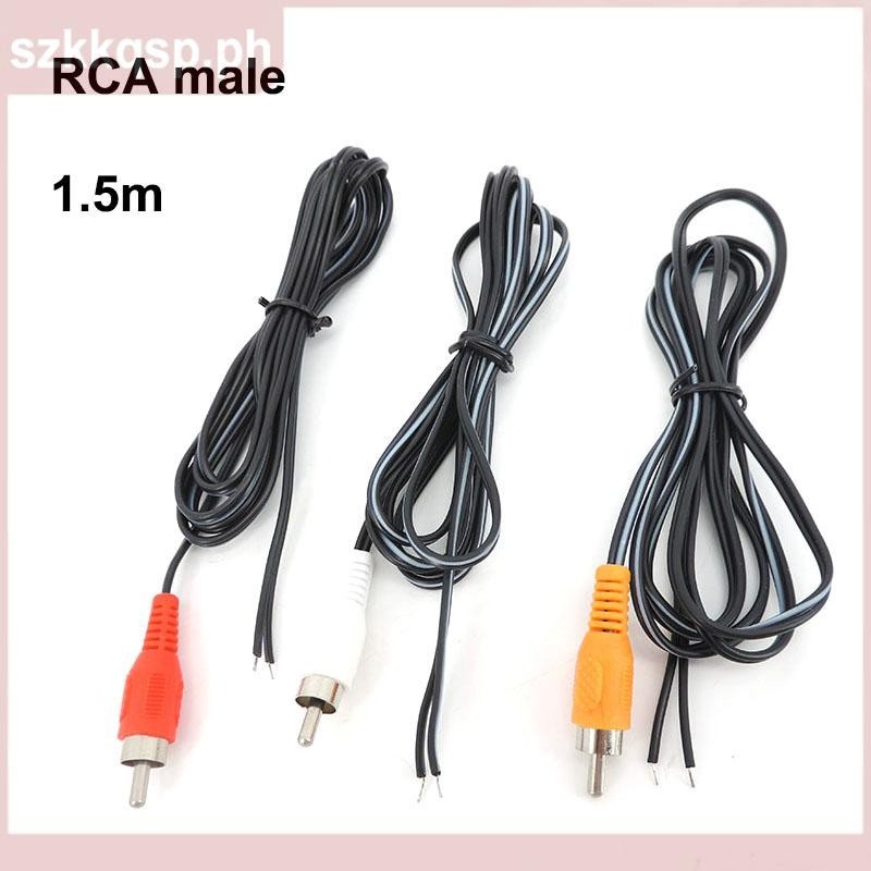 3x 1.5m 2pin Car Rca Male red black white Audio connector plug Cable Av ...