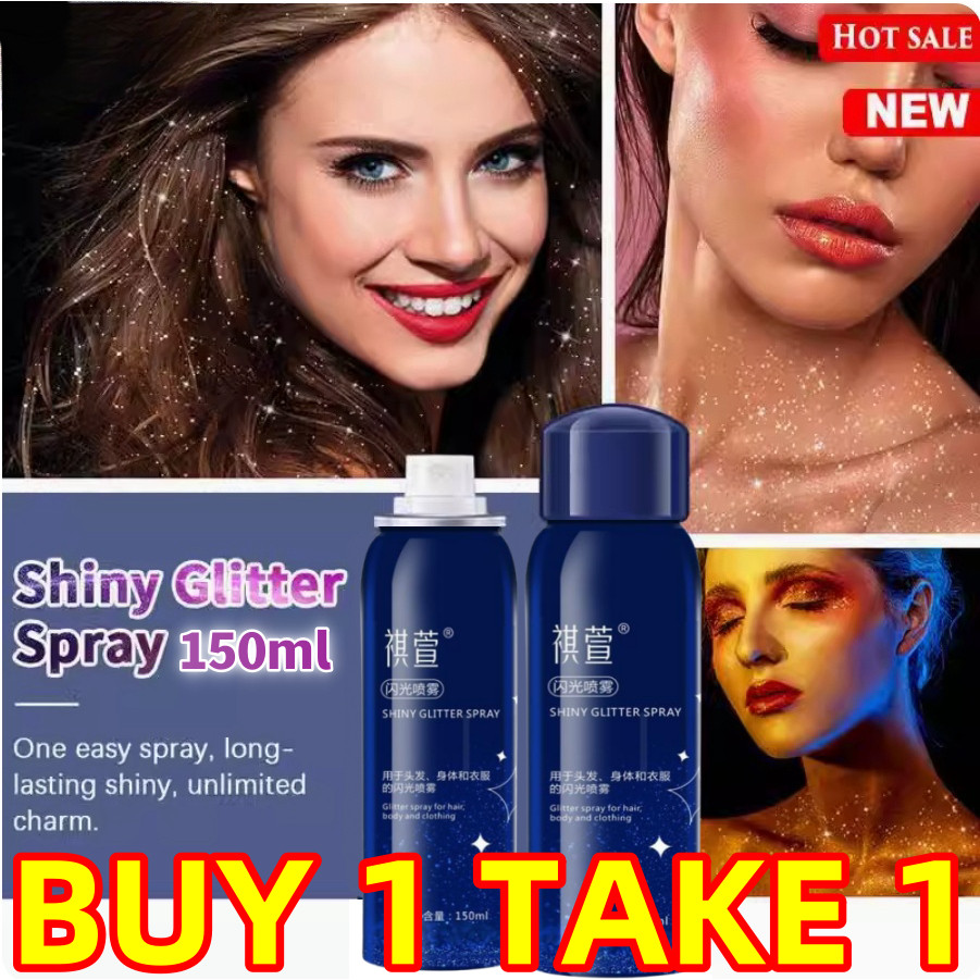 【BUY 1 TAKE 1】150ML Shiny Glitter Spray Club Party Glitter Spray for ...