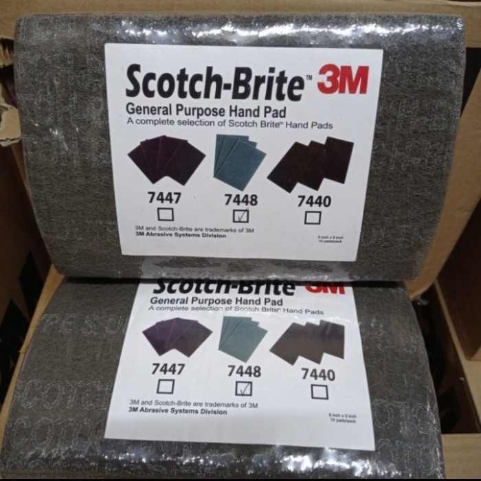 3m Scotch Brite 7448 Stainless Sandpaper / Gray Coir 1 Pack/10 Pcs ...
