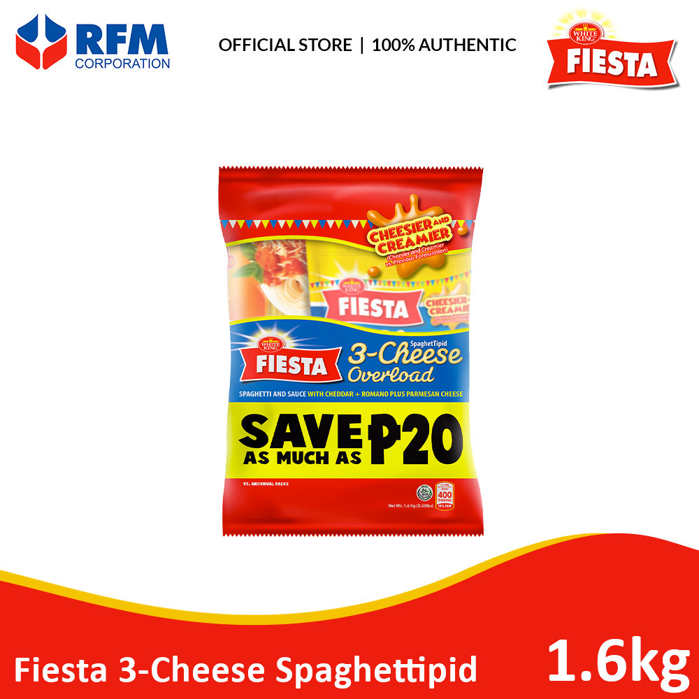 Fiesta 3-Cheese Spaghettipid 1.6kg: Fiesta Spaghetti Pasta + Fiesta 3 ...