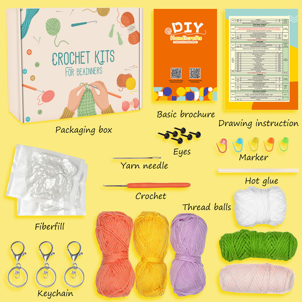 A Set Whale Frog Penguin Crochet Kit With Yarn Crochet Hooks For ...