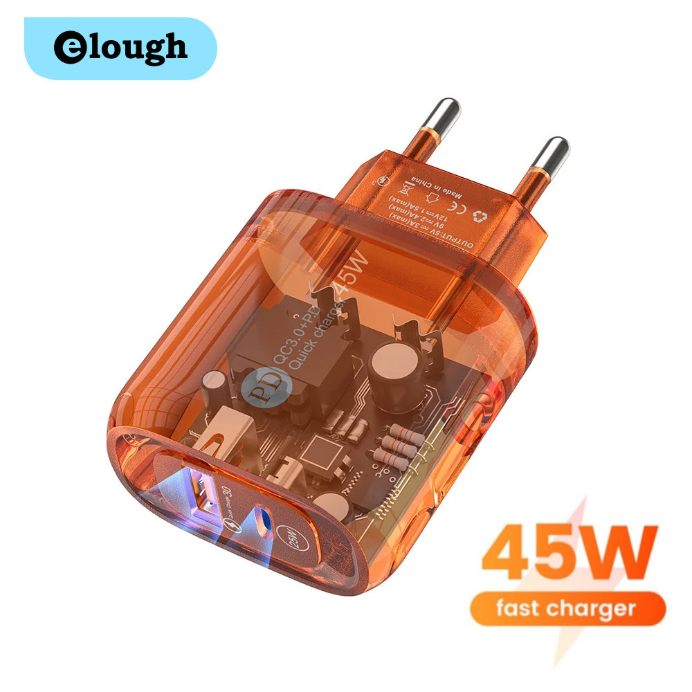 Elough 45W USB A+Type C PD Charger Fast Charging Mobile Phones ...