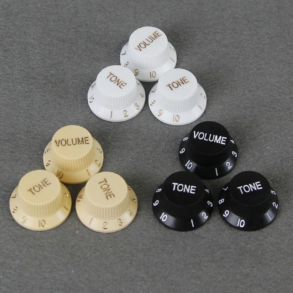 FLEOR 3pcs Top Hat 2T1V 24-Splines Knobs Imperial Electric Guitar Knobs ...