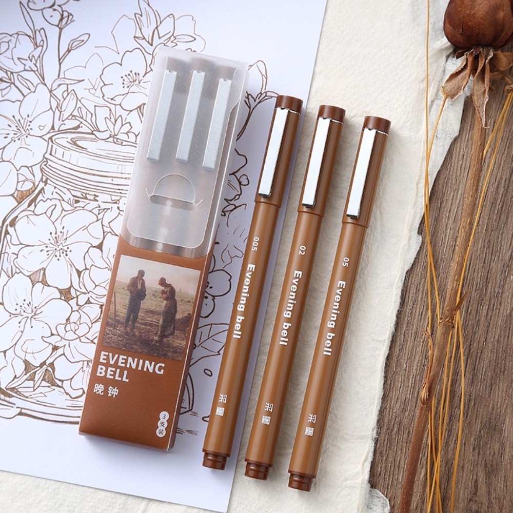Line Drawing Pen,Coffee Brown 0.3mm Needle Pen,Profession Artist Art ...
