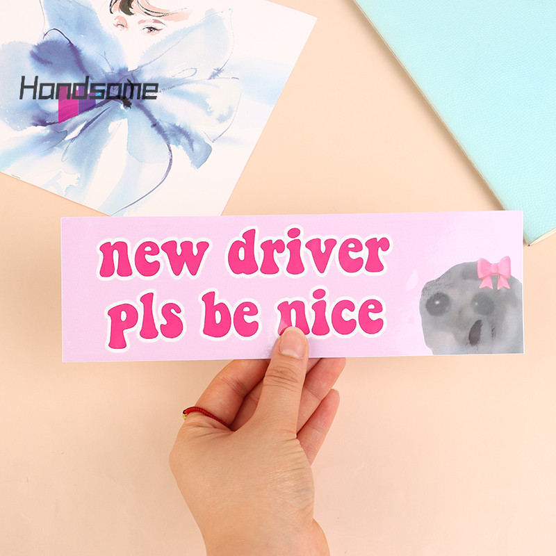 Handsome- New Sad Cat Bestie Driver Please Be Nice Sticker Funny Meme ...