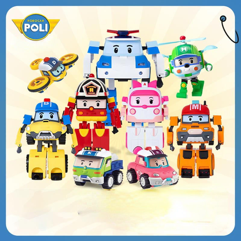 Transforming Police Car Toy Poli Amba Roy Hailey Children Transforming ...